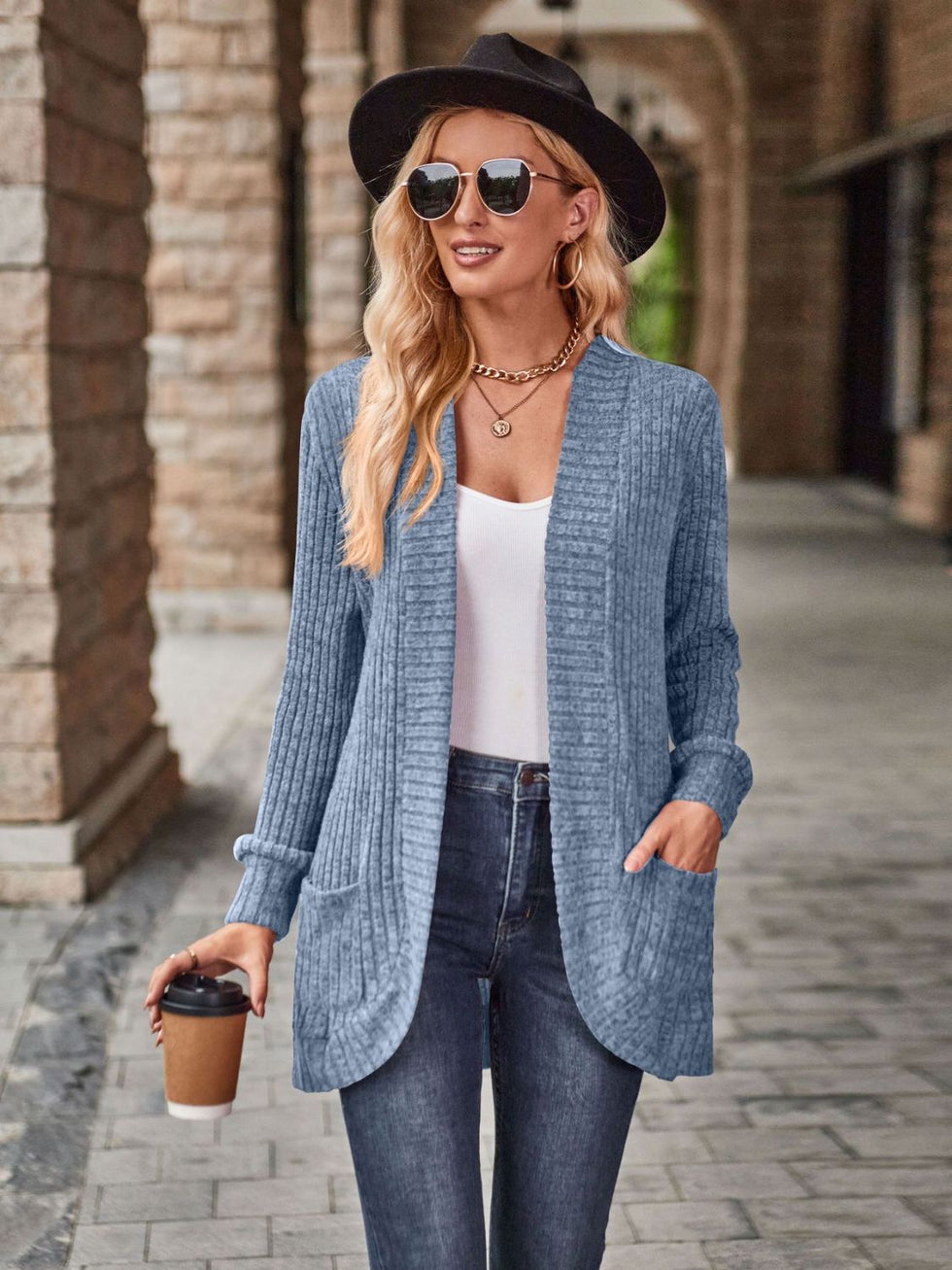 Open Front Cardigan with Pockets – Charming Charlie