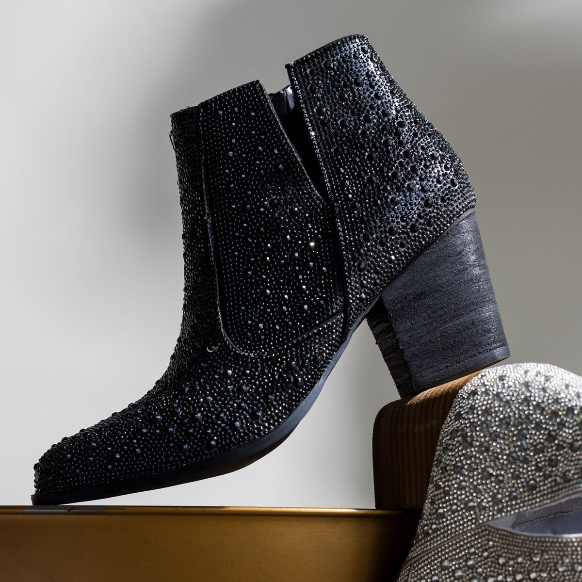Shine Star Rhinestone Bootie in Black – Charming Charlie
