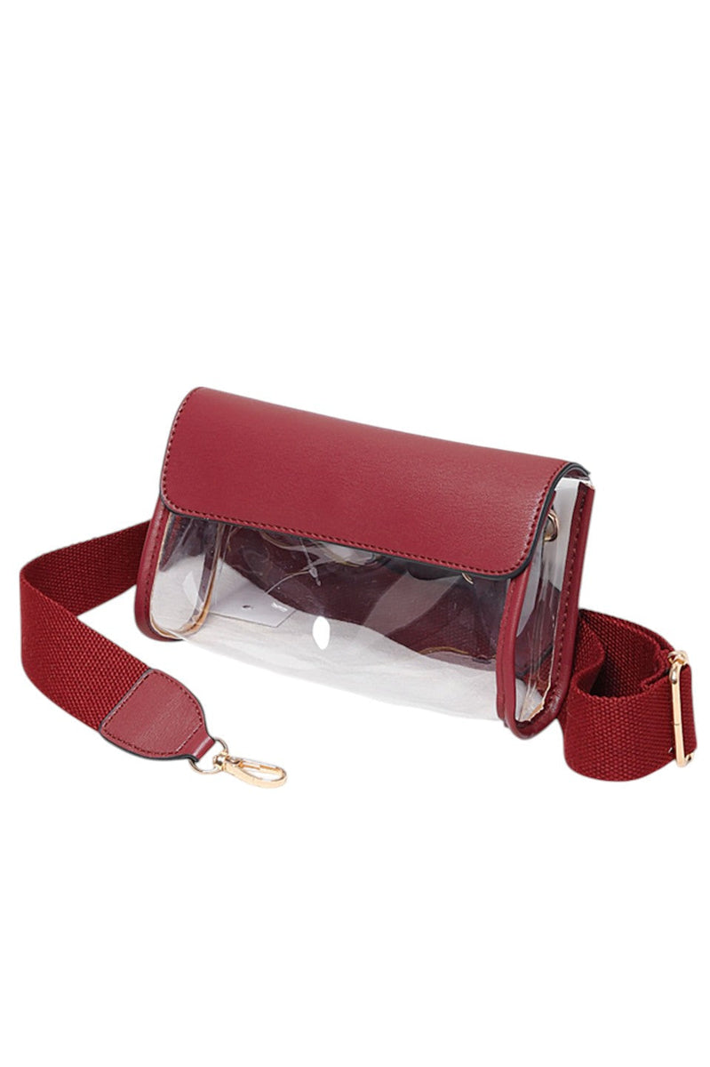 Solid Trim Clear Stadium Crossbody Bag – Charming Charlie
