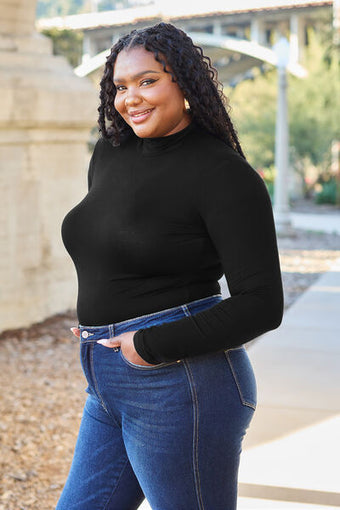 Basic Bae Full Size Mock Neck Long Sleeve Bodysuit – Charming Charlie