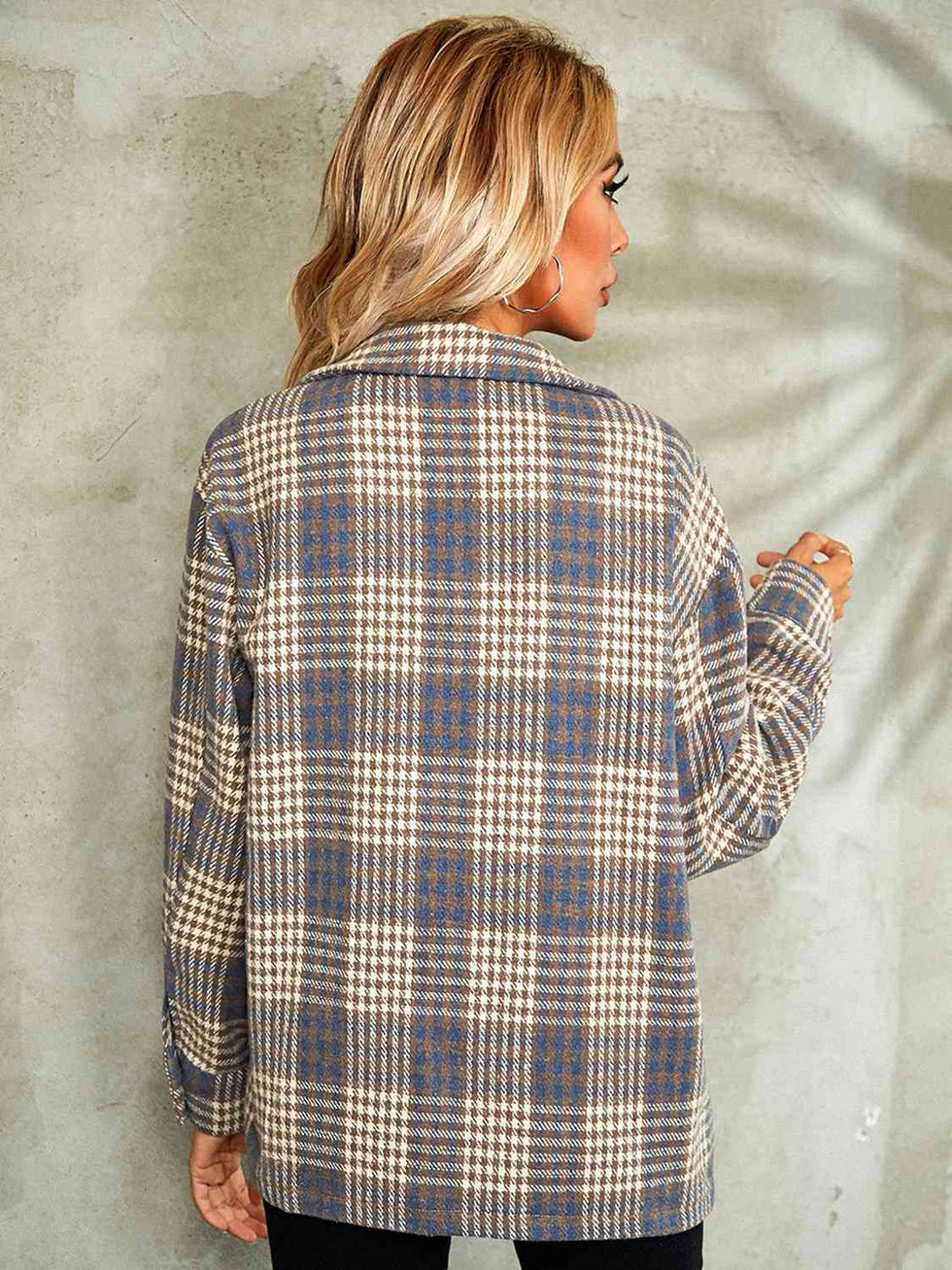 Plaid Button Down Collared Jacket – Charming Charlie