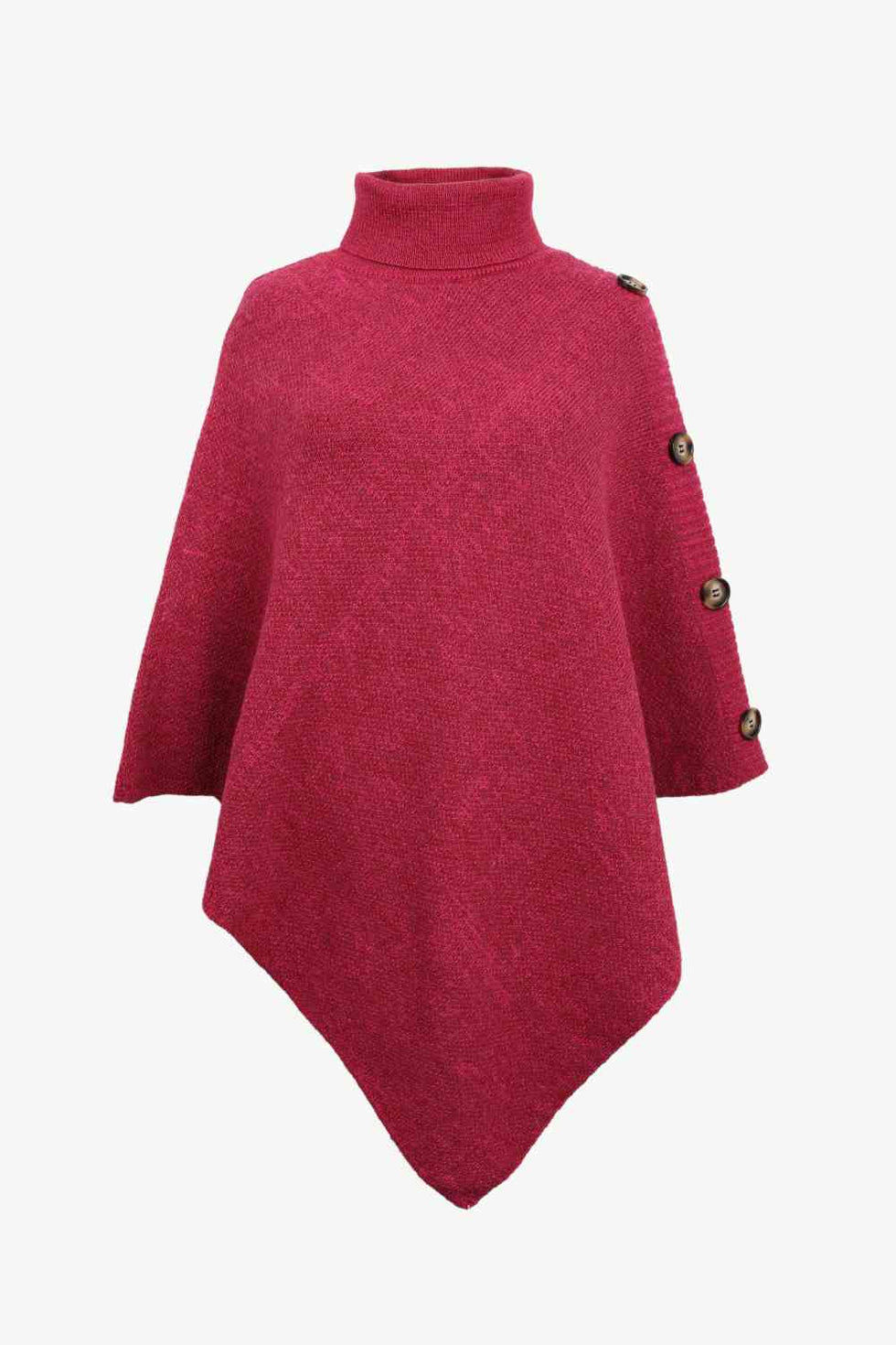 Turtleneck Buttoned Poncho – Charming Charlie