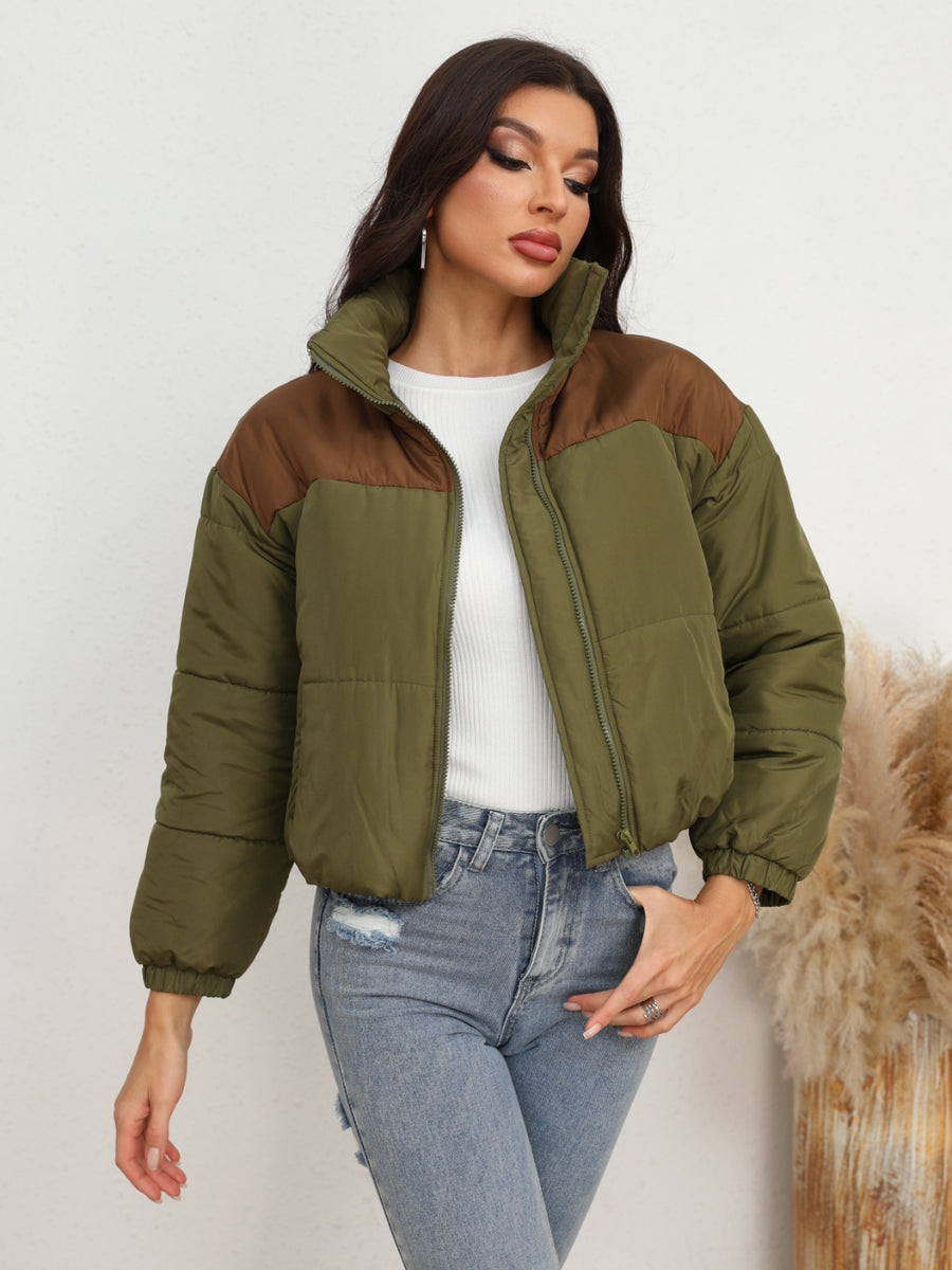 Two-Tone Zip-Up Puffer Jacket – Charming Charlie