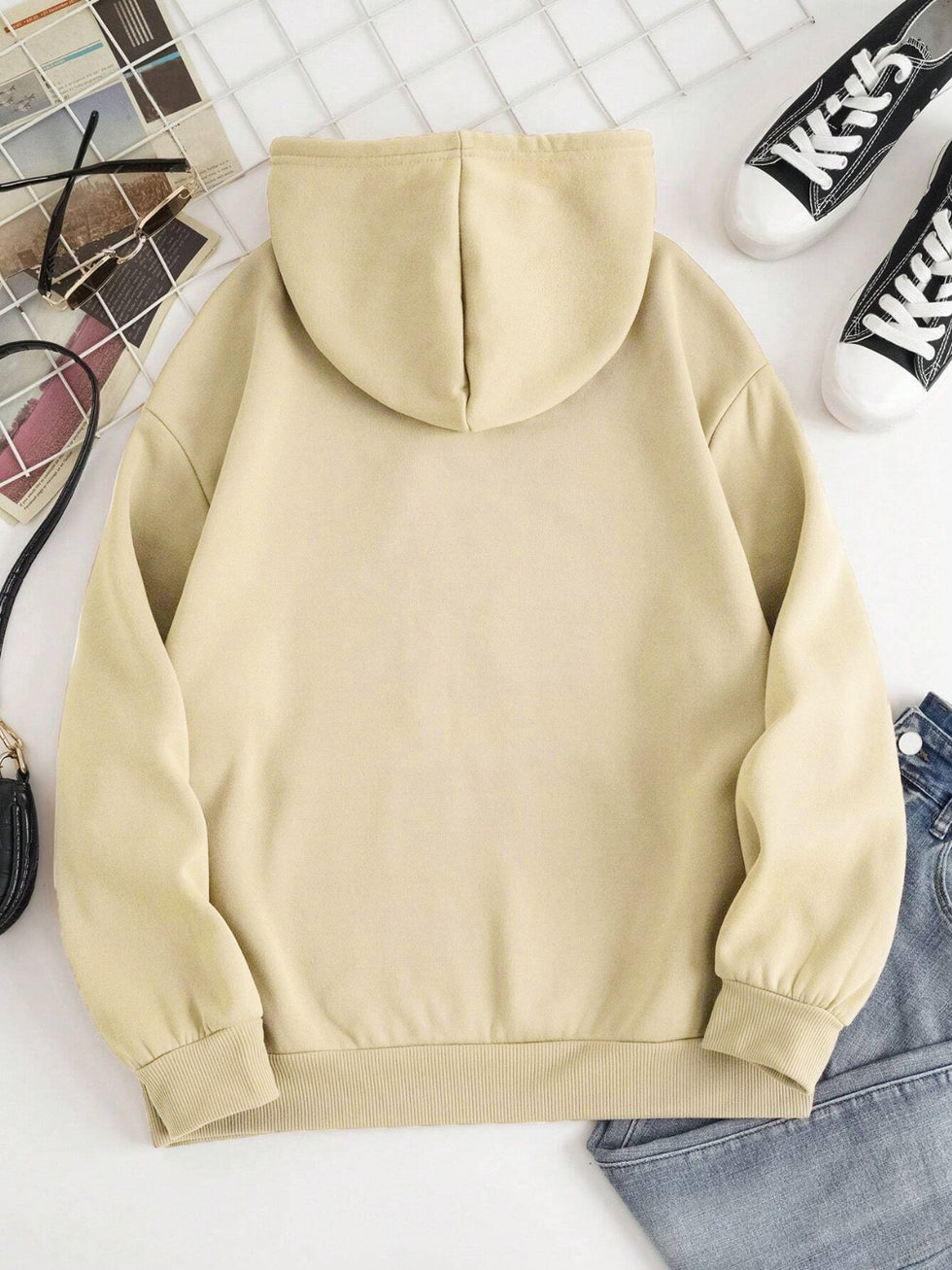 Drawstring Dropped Shoulder Hoodie – Charming Charlie