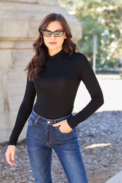 Basic Bae Full Size Mock Neck Long Sleeve Bodysuit – Charming Charlie