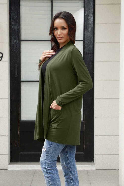 Basic Bae Full Size Open Front Long Sleeve Cardigan with Pockets ...