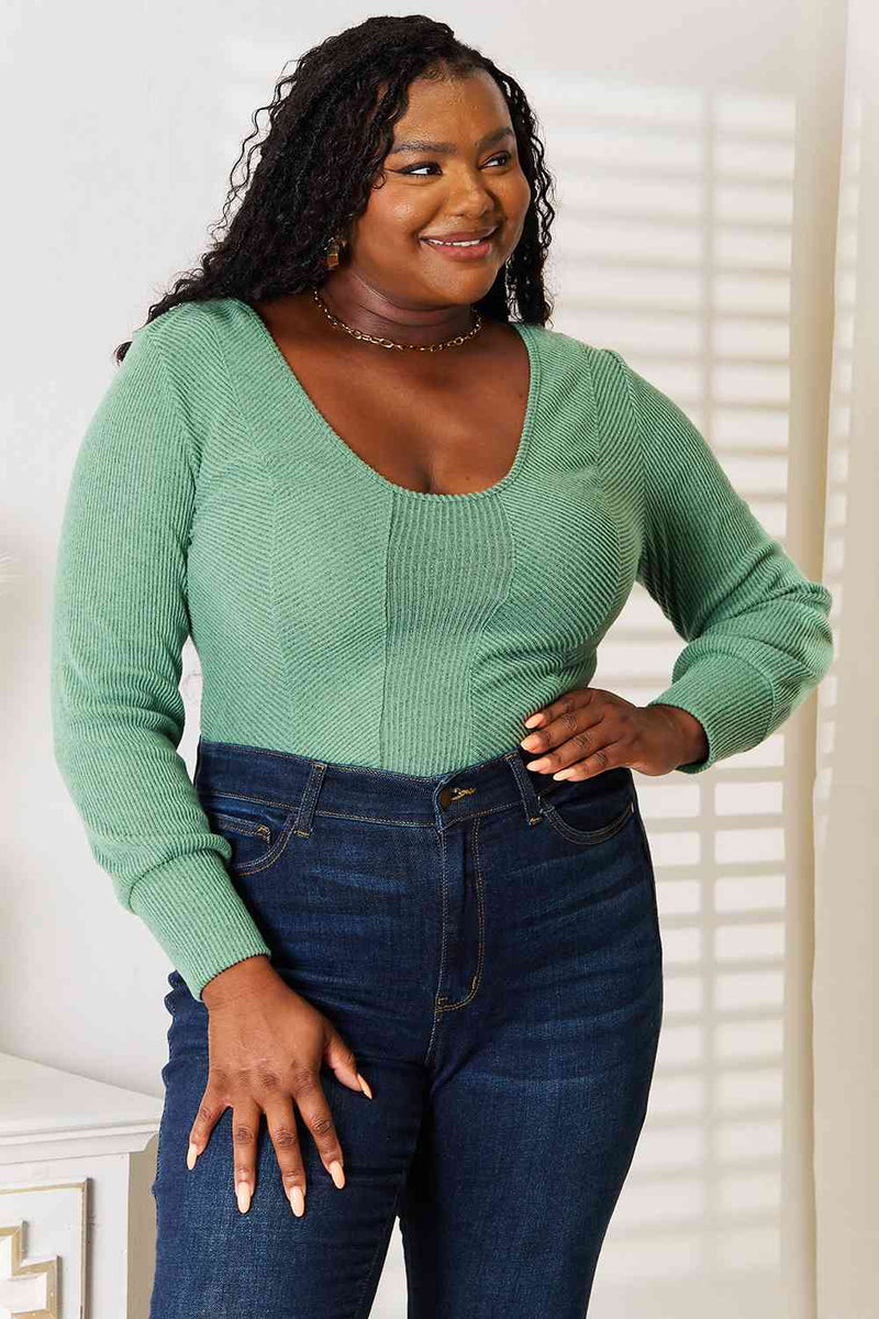 Basic Bae Scoop Neck Long Sleeve Top – Charming Charlie