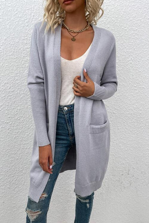 Open Front Long Sleeve Cardigan with Pockets – Charming Charlie
