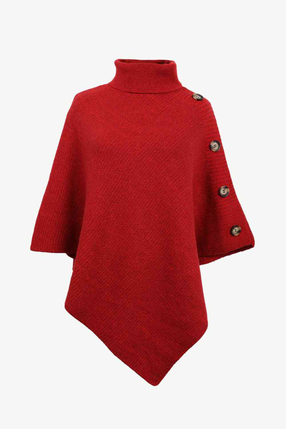 Turtleneck Buttoned Poncho – Charming Charlie