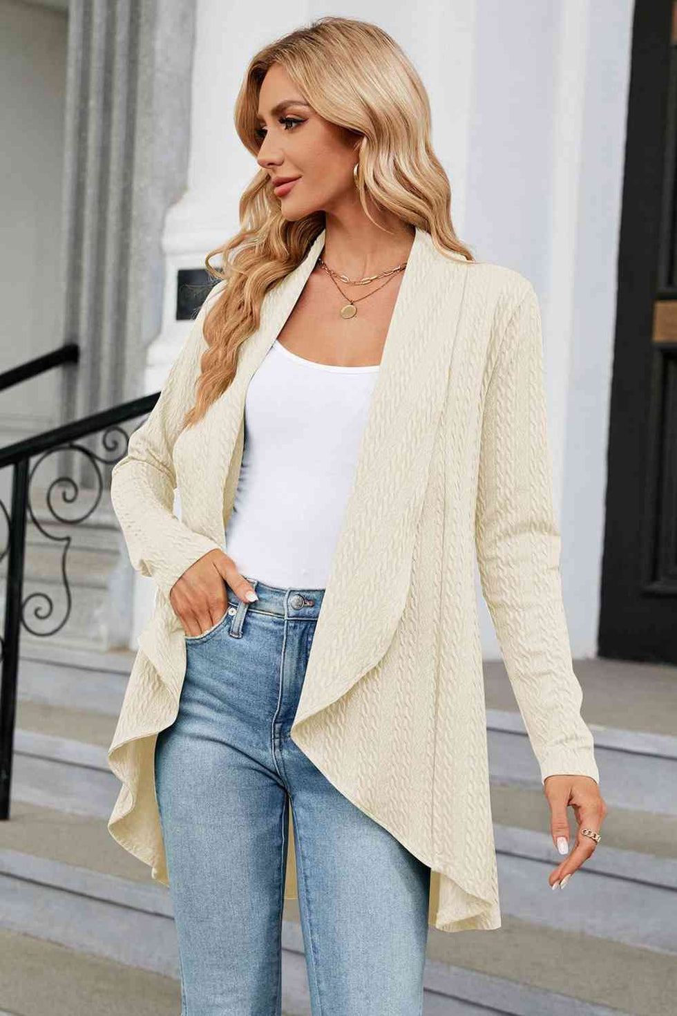 Open Front Long Sleeve Cardigan – Charming Charlie
