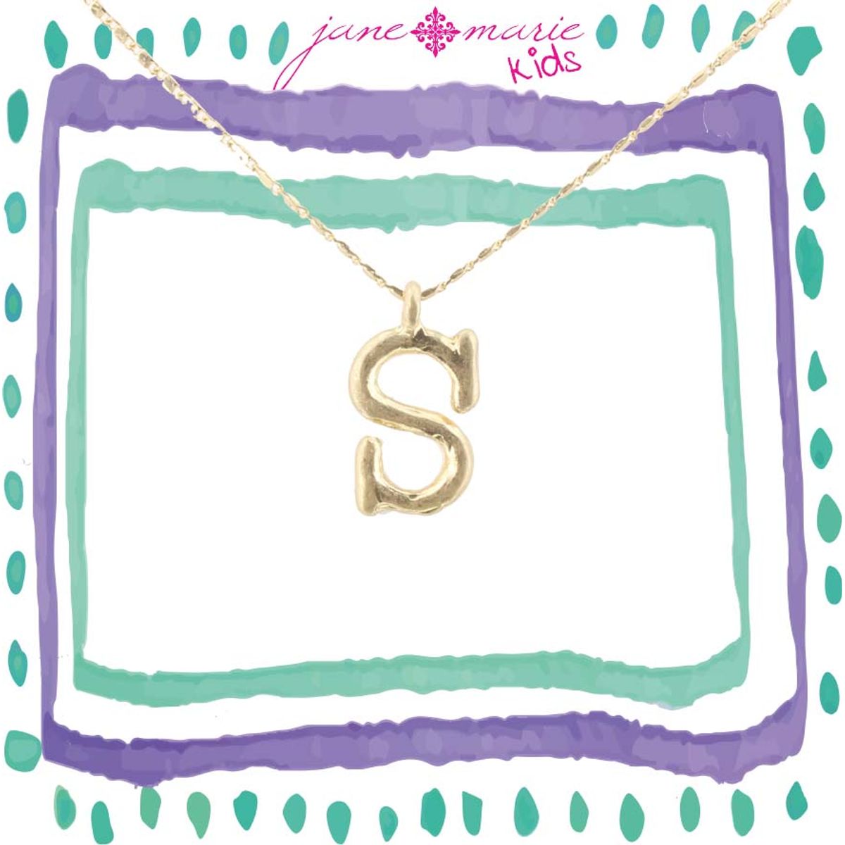 14" Kids Gold Chain, Initial "S", 3" Ext. – Charming Charlie
