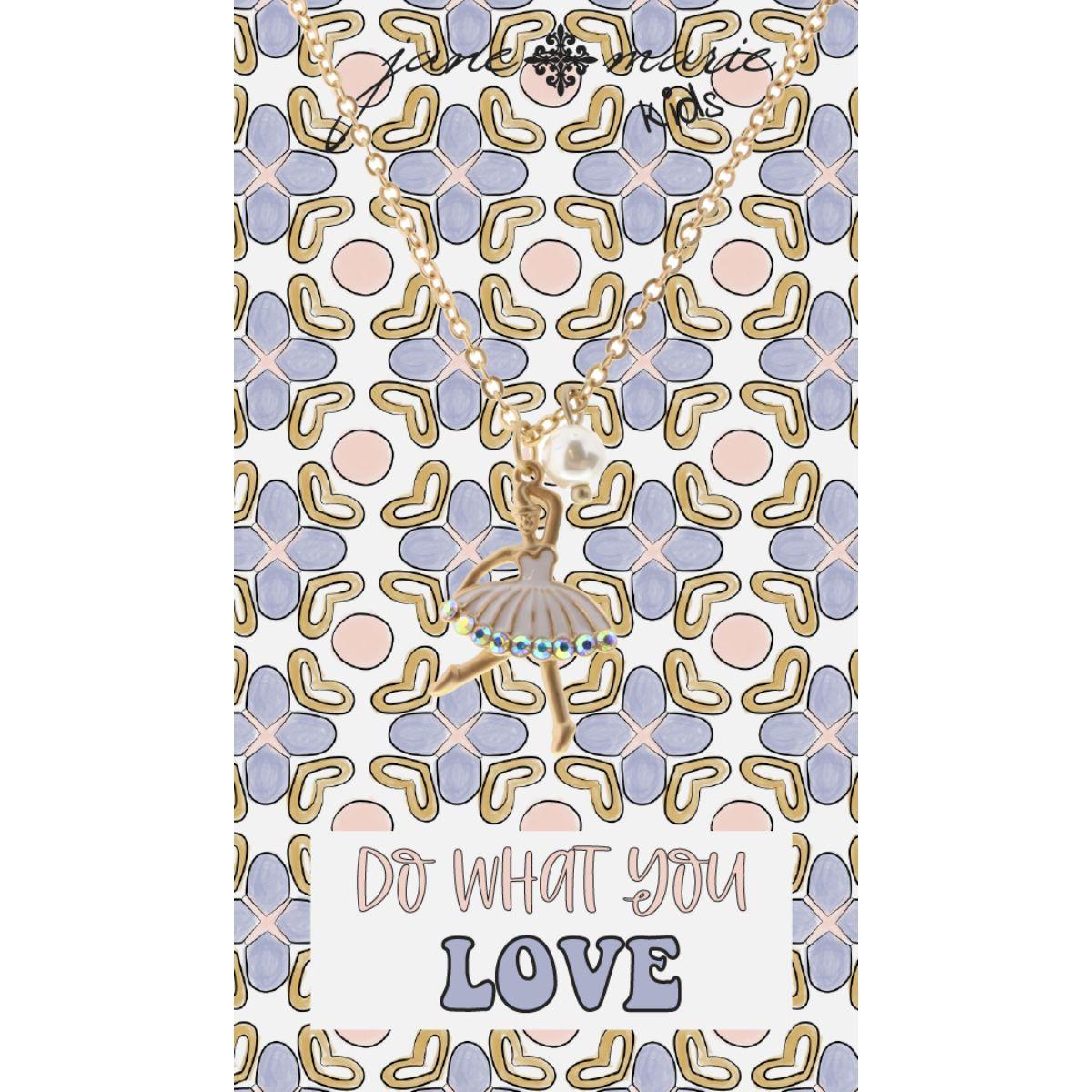 Kids 14" White Tutu Ballerina with Crystals Necklace, 3" Ext ...