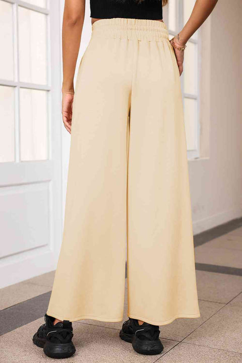 Drawstring Wide Leg Pants with Pockets – Charming Charlie