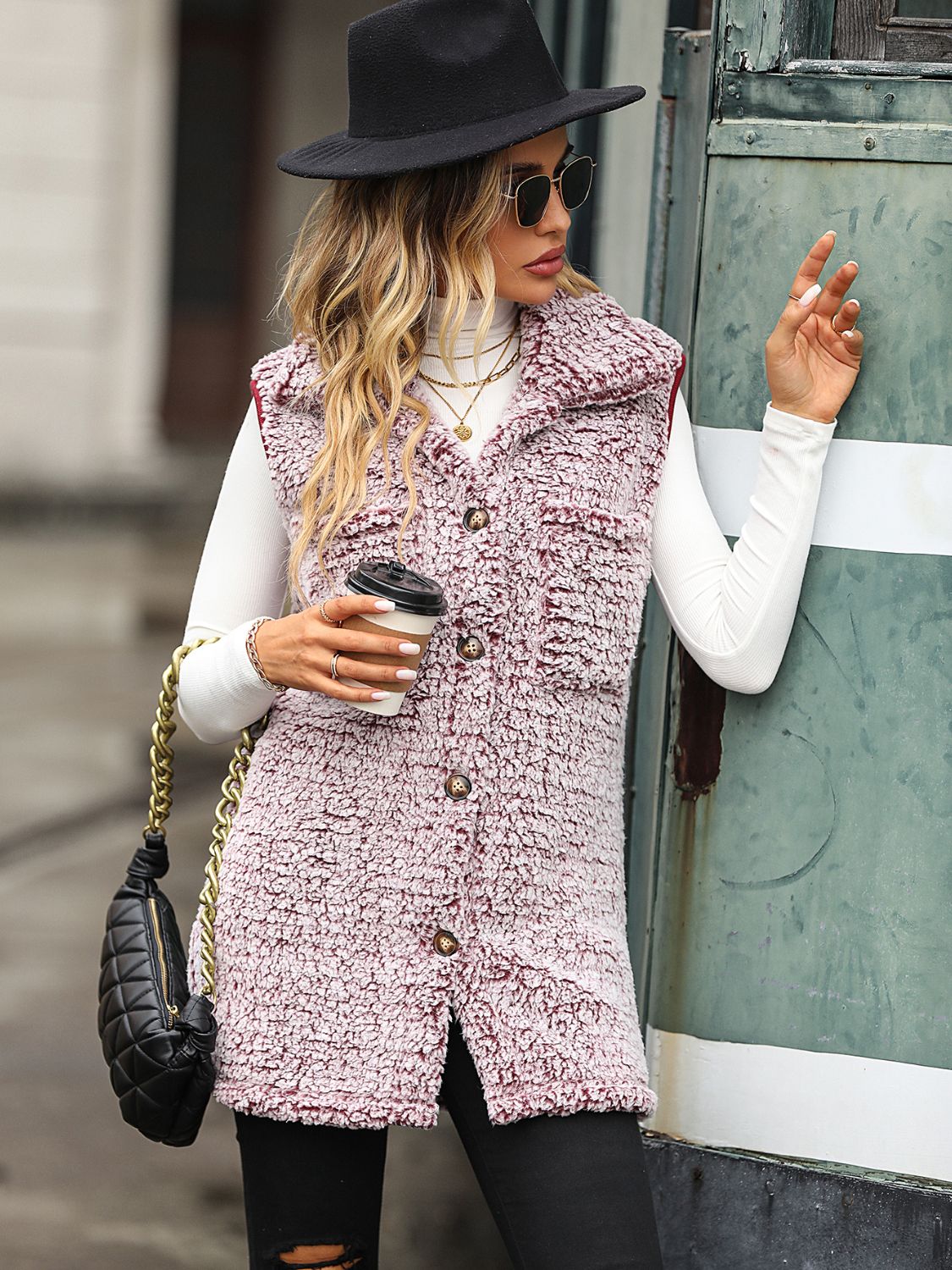 Full Size Button Down Collared Neck Vest – Charming Charlie