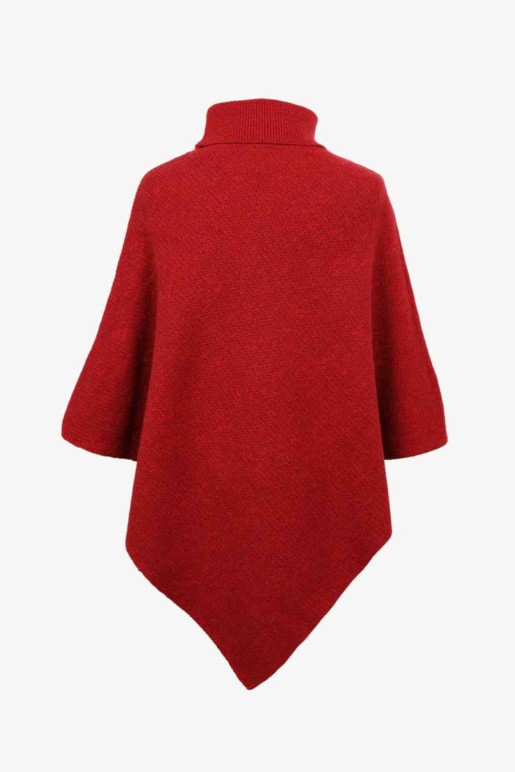 Turtleneck Buttoned Poncho – Charming Charlie