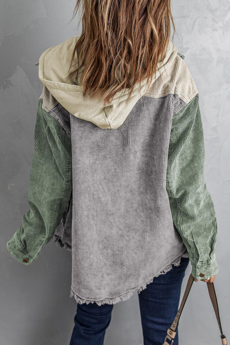 Snap Front Hooded Corduroy Shacket – Charming Charlie