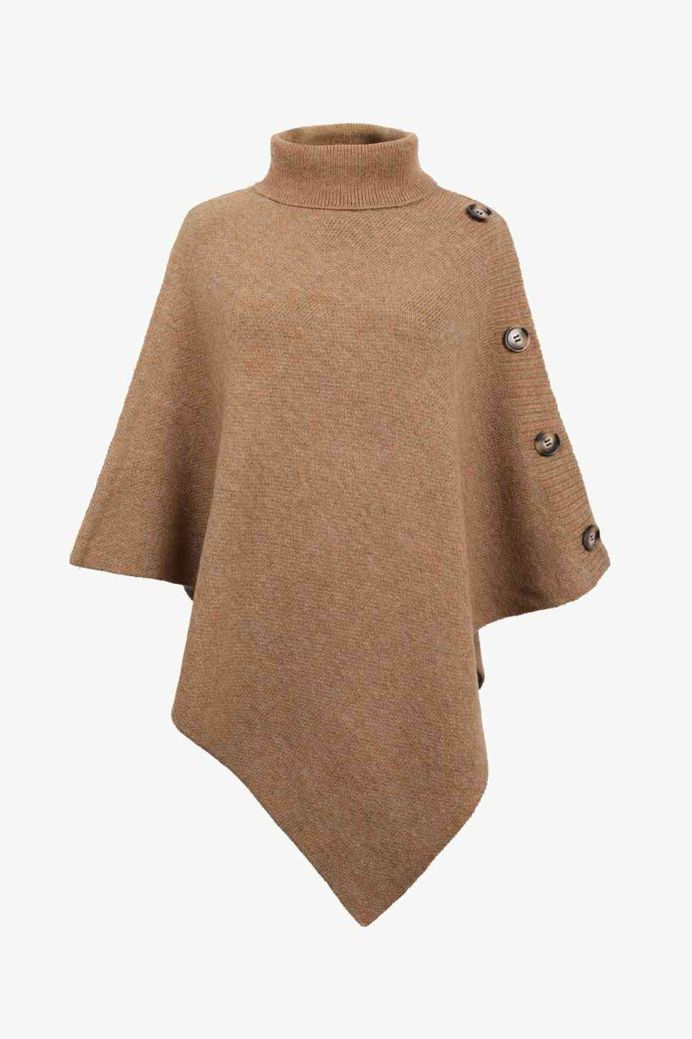 Turtleneck Buttoned Poncho – Charming Charlie