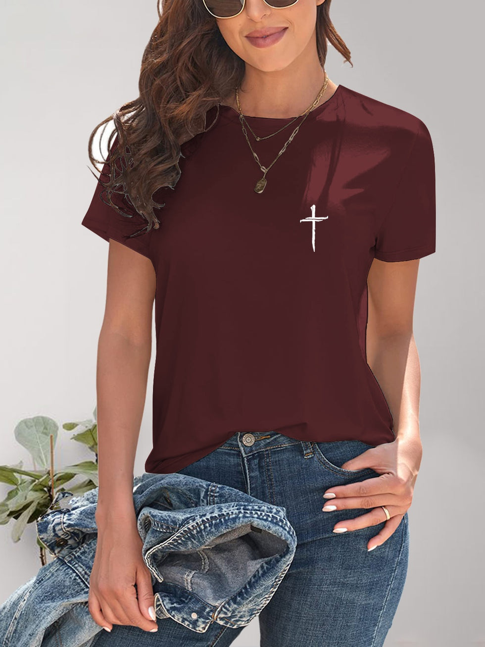 Cross Graphic Round Neck T-Shirt – Charming Charlie