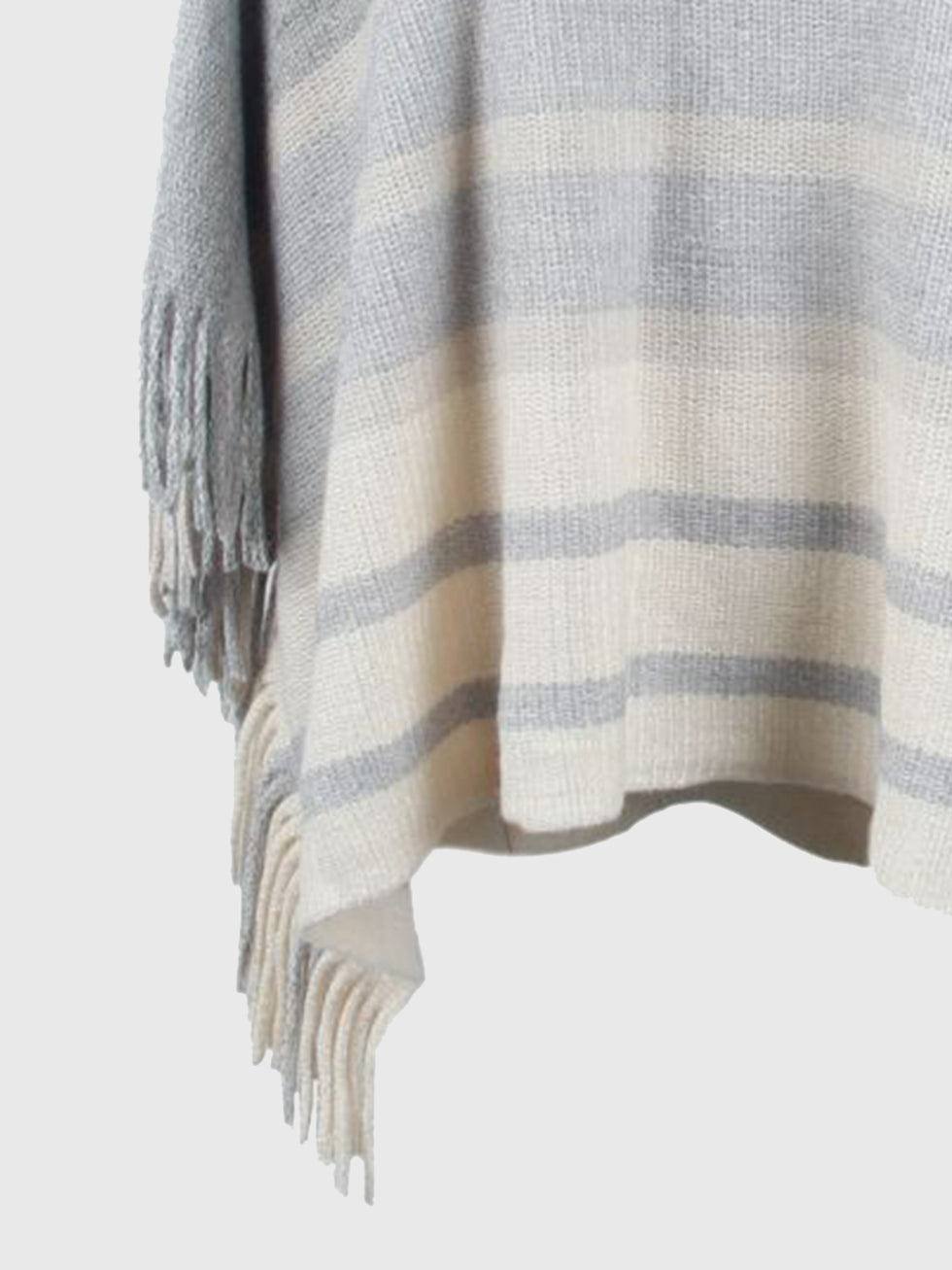 Striped Boat Neck Poncho with Fringes – Charming Charlie