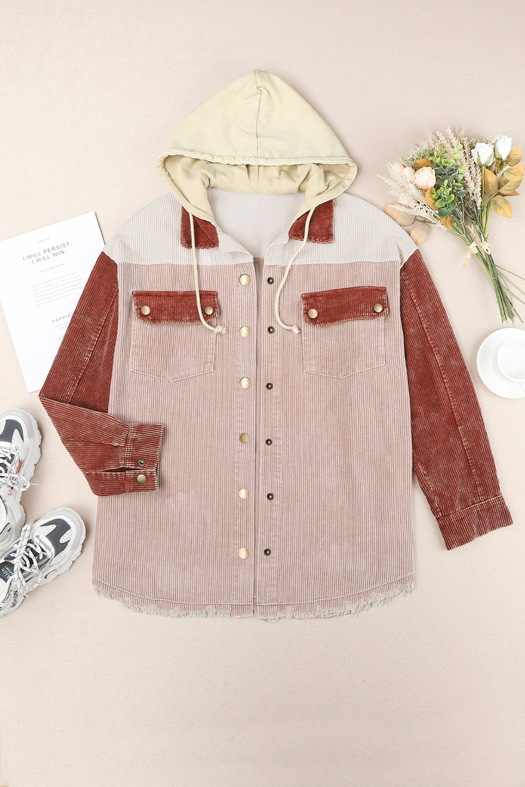 Snap Front Hooded Corduroy Shacket – Charming Charlie