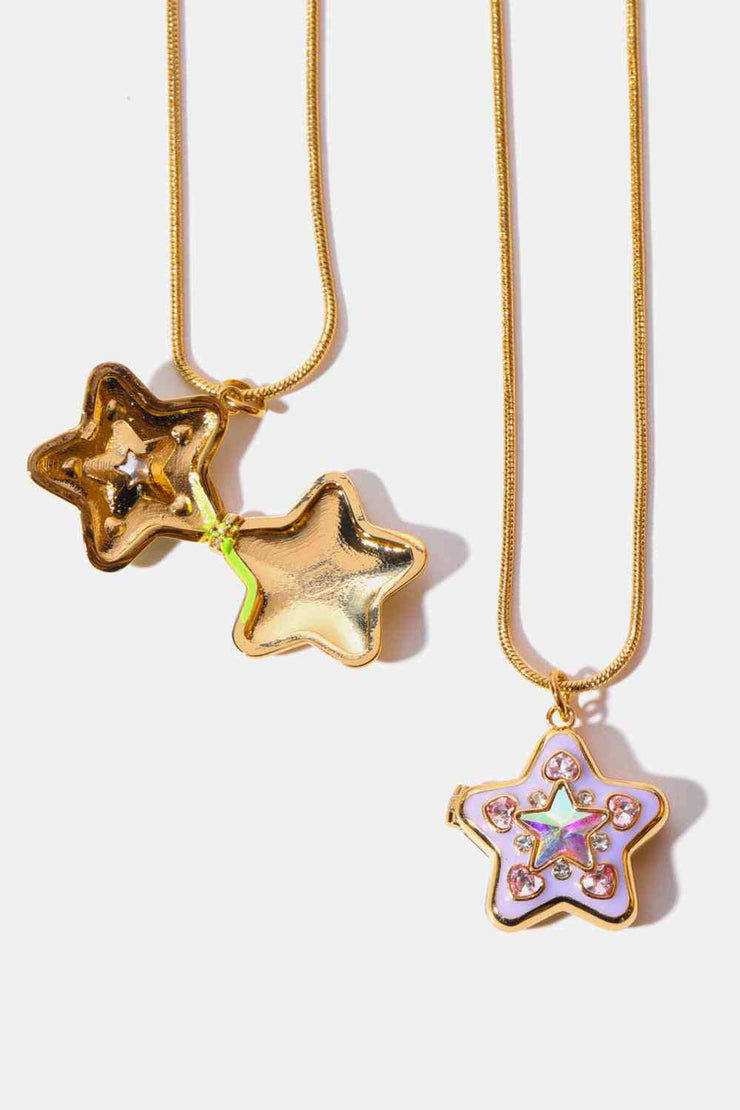 Rhinestone Decor Star Box Pendant Necklace – Charming Charlie